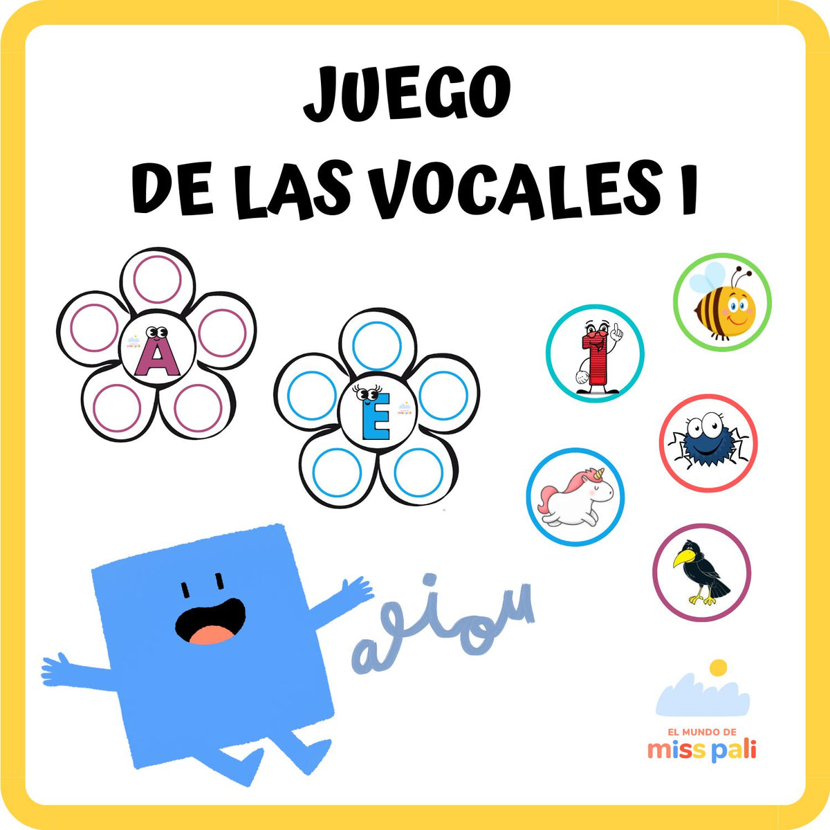 Juego de Vocales - Flores – El Mundo de Miss Pali